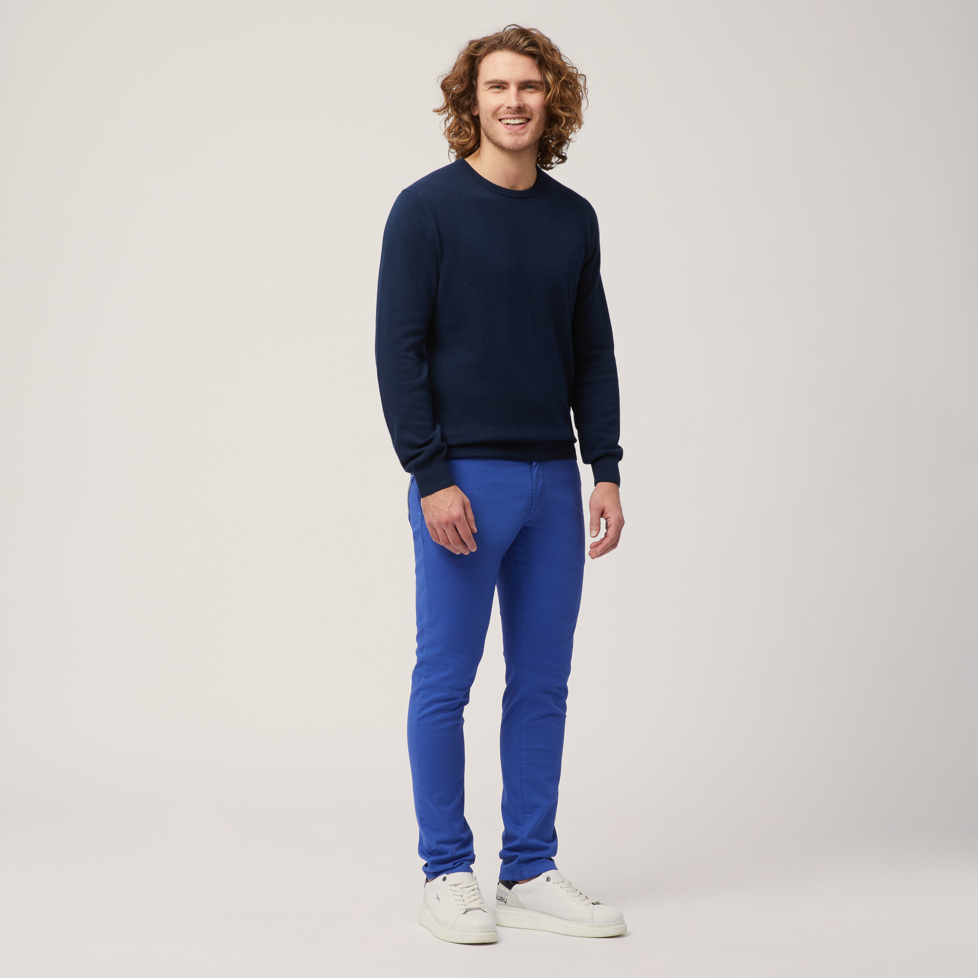 3D-Effect Crew Neck Pullover