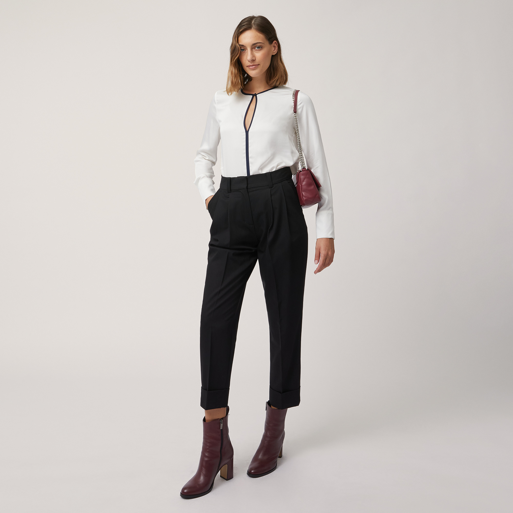 Blouse with Contrasting Trim