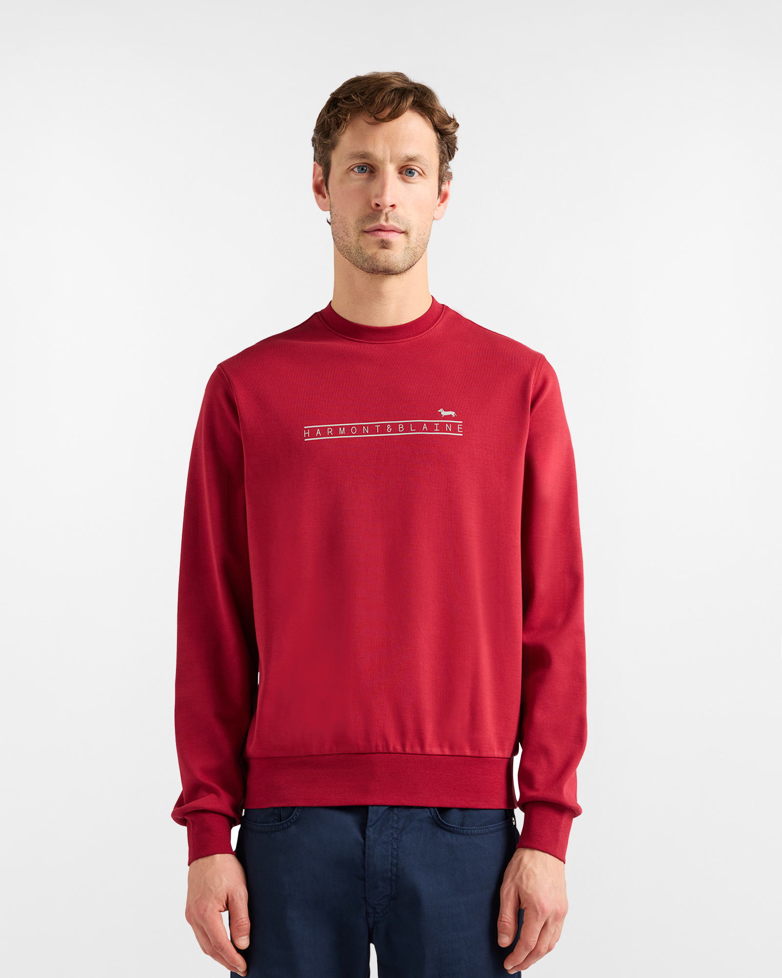 Crewneck sweatshirt with printed logo