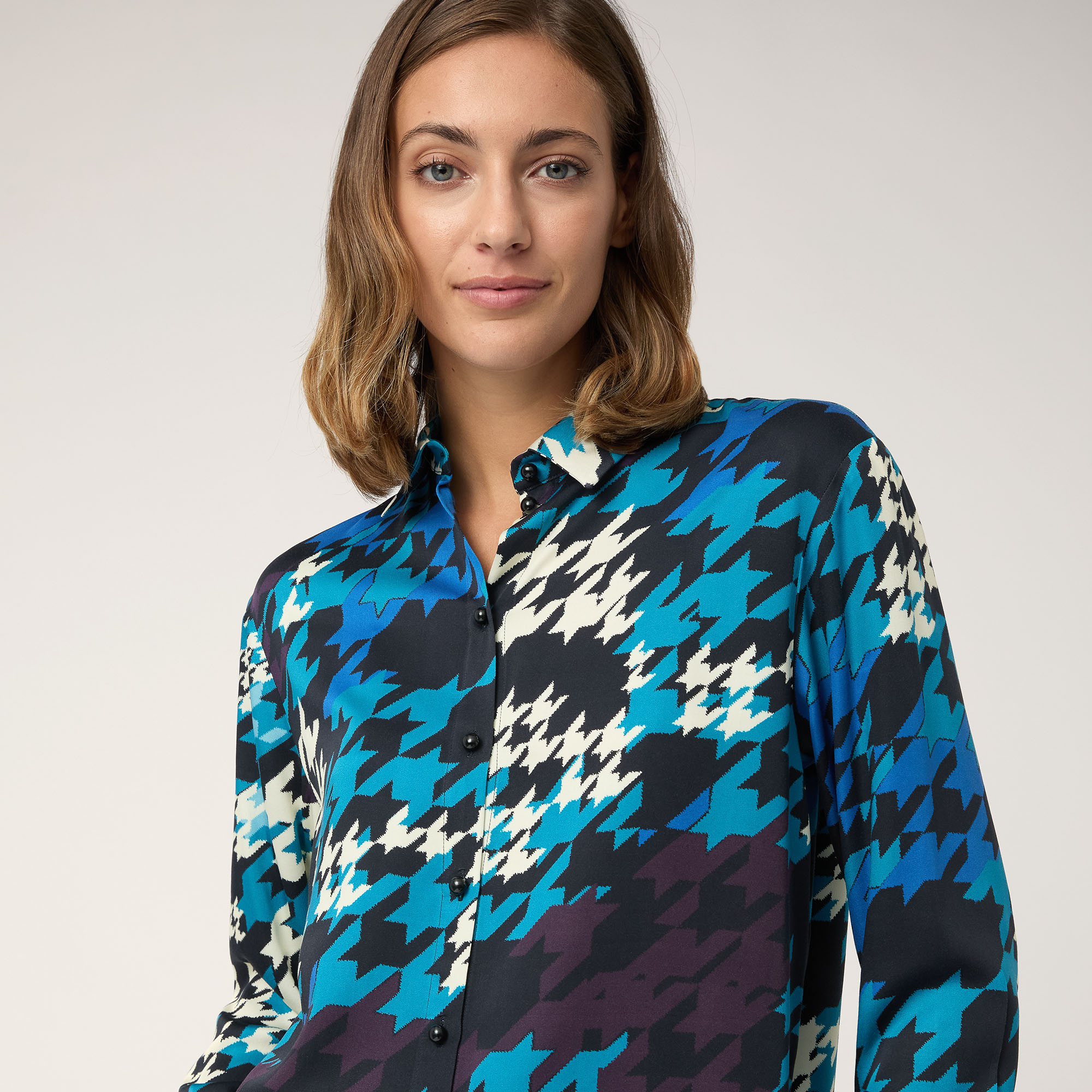 Camicia Stampa Pied-De-Poule in Nero: Camicie Di Lusso | Harmont & Blaine®