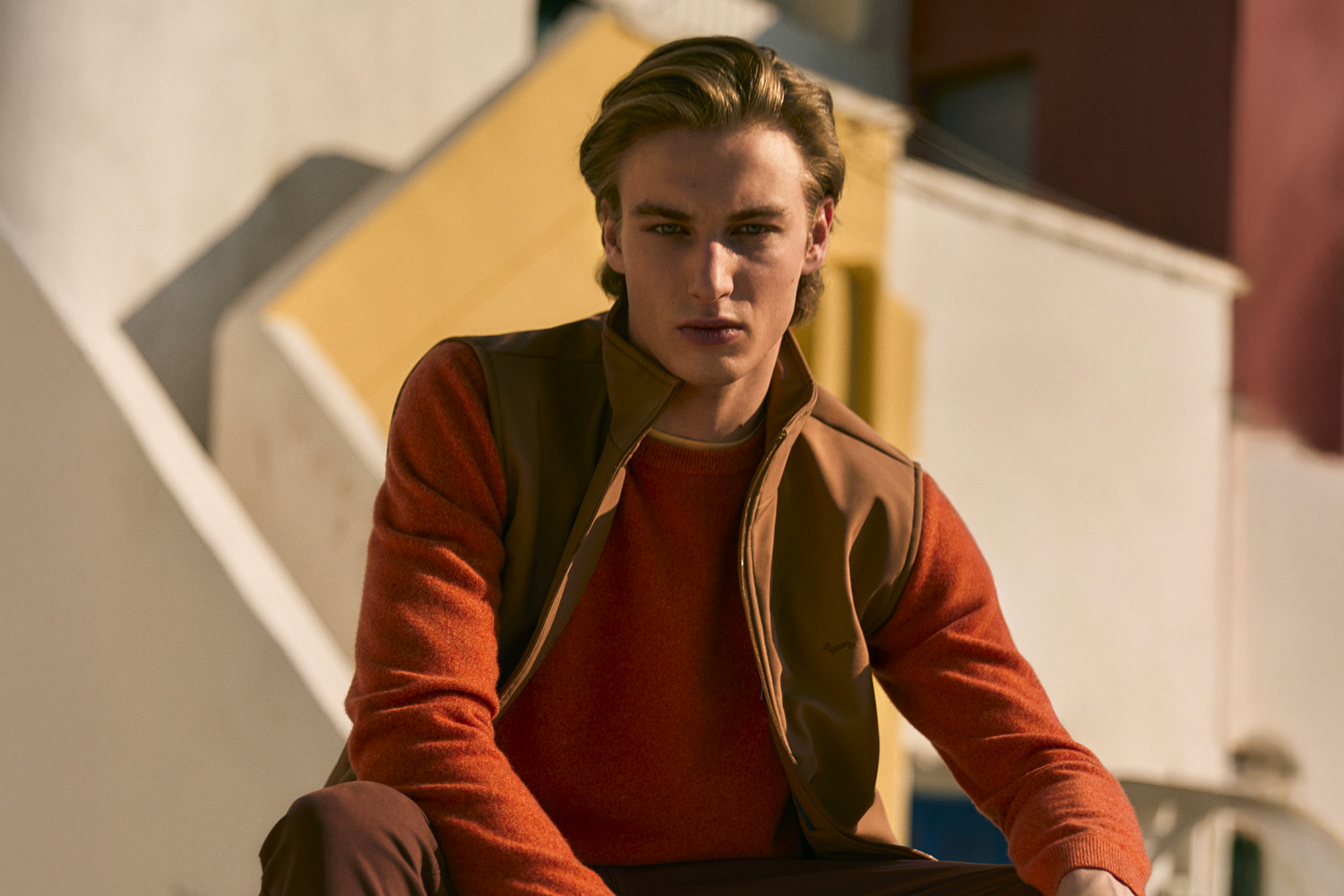 Check Pattern Knit Pullover in Navy Blue: Luxury Italian Knitwear and ...